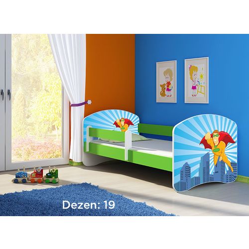 Deciji krevet ACMA II 180x80 + dusek 6 cm GREEN19