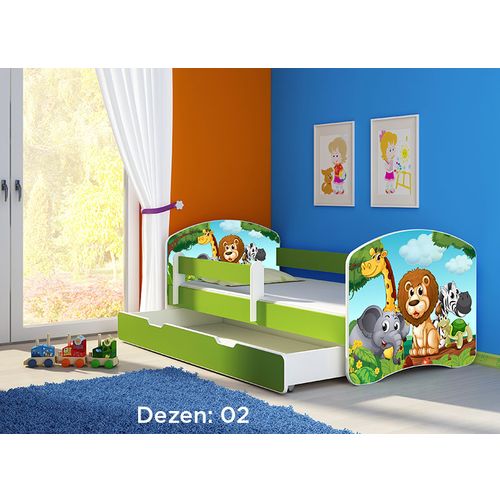 Deciji krevet ACMA II 140x70 F + dusek 6 cm GREEN2