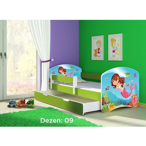 Deciji krevet ACMA II 140x70 F + dusek 6 cm GREEN9