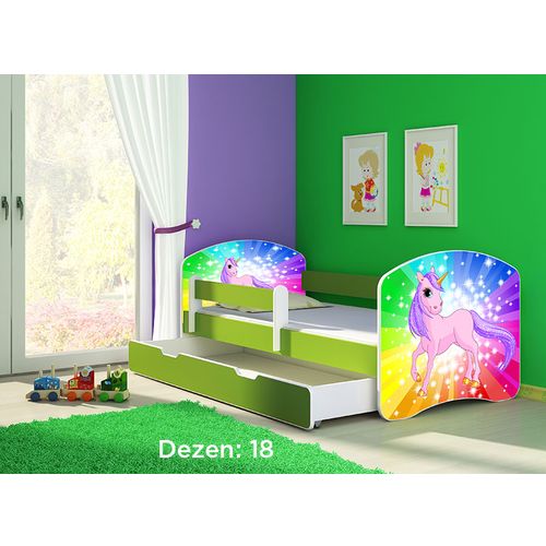 Deciji krevet ACMA II 180x80 F + dusek 6 cm GREEN18