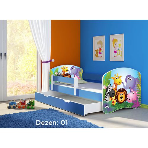 Deciji krevet ACMA II 140x70 F + dusek 6 cm BLUE1