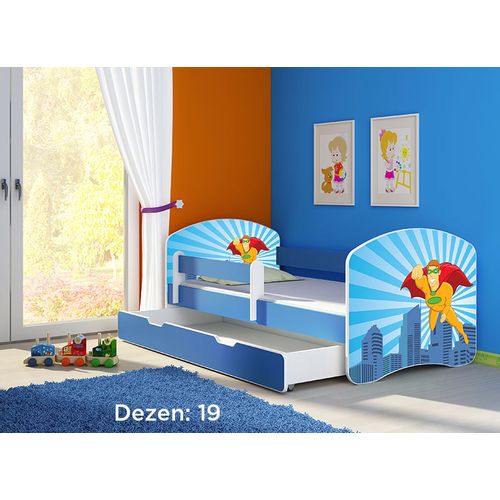 Deciji krevet ACMA II 140x70 F + dusek 6 cm BLUE19