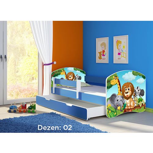 Deciji krevet ACMA II 160x80 F + dusek 6 cm BLUE2