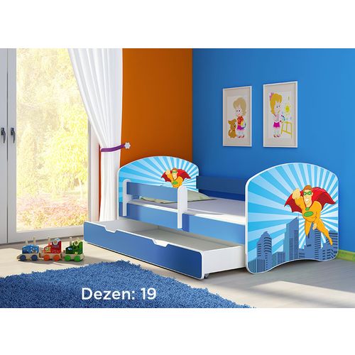 Deciji krevet ACMA II 180x80 F + dusek 6 cm BLUE19