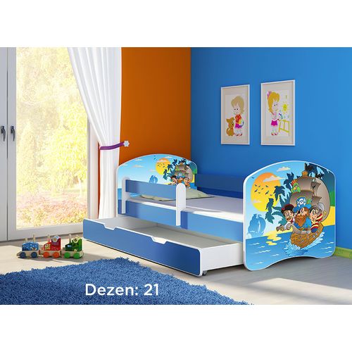 Deciji krevet ACMA II 180x80 F + dusek 6 cm BLUE21