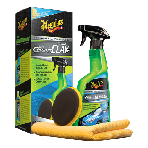 Meguiars Komplet hibridna pad/jastučič glina sa Hibridnim brzim čistačem sa zaštitom i peškirom Hybrid Ceramic Quik Clay Kit