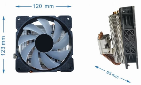 CPU-HURACAN-ARGB-X140 Gembird UNI kuler 100W 120mm.Fan +/-1600rpm 26dBa LGA 775/115x/1200/AMD