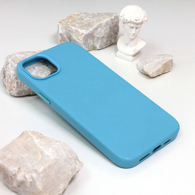 Maska(futrola) Beautiful Shine Leather iPhone 14 Plus 6.7 svetlo plava