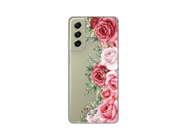 Maskica Silikonska Print Skin za Samsung G990 Galaxy S21 FE Wild Roses