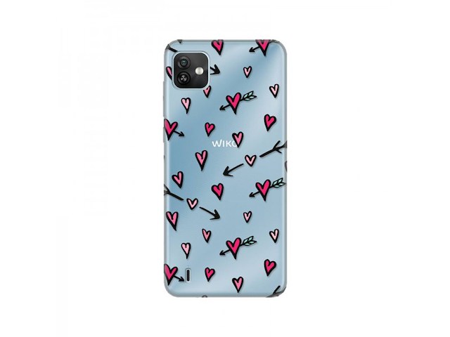 Maskica Silikonska Print Skin za Wiko Y82 Heart Pattern