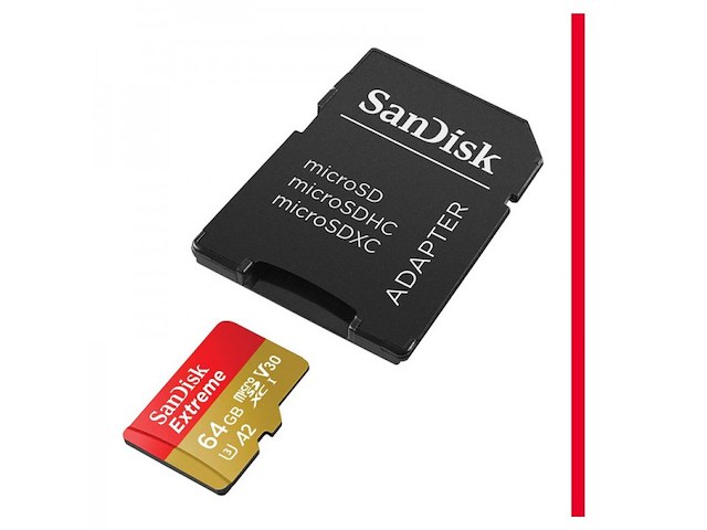 Mem.Kartica SanDisk SDXC Extreme micro 64GB 170 MB/s UHS-I U3 V30+adapter