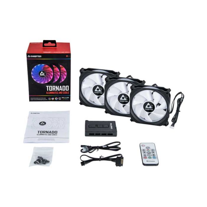 Ventilator Chieftec Set Ventilatora Tornado RGB CF-3012-RGB 120 x 120 x 25 mm (3