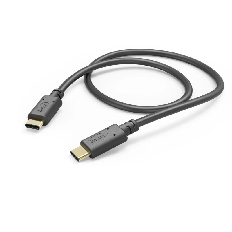 Hama crni kabl za telefon USB-C (muški) na USB-C (muški) 1m
