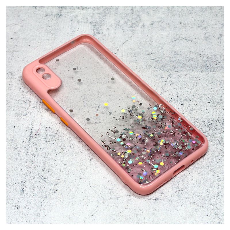 Maskica Frame Glitter za Xiaomi Redmi 9A roze