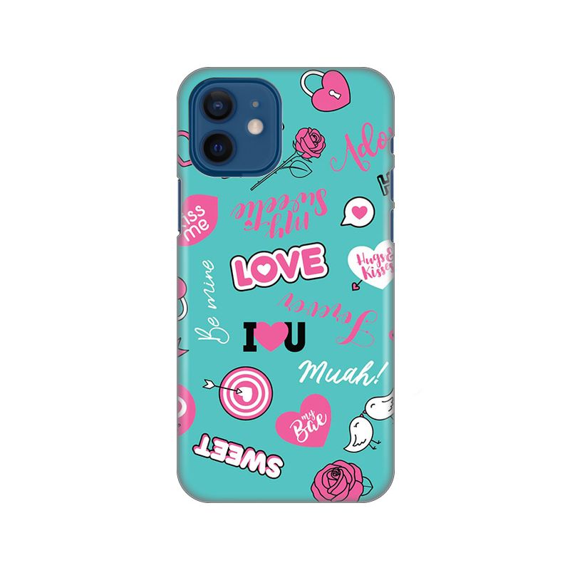 Maskica Silikonska Print za iPhone 12 6.1 Love