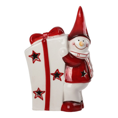 Rabbler, novogodišnja figura, keramička, Deda Mraz i paketić , 16cm ( 760344 )