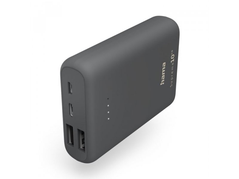 HAMA “Supreme 10HD“ Power Pack, 10000mAh, Tip C 1 X USB-C, 2 X USB-A