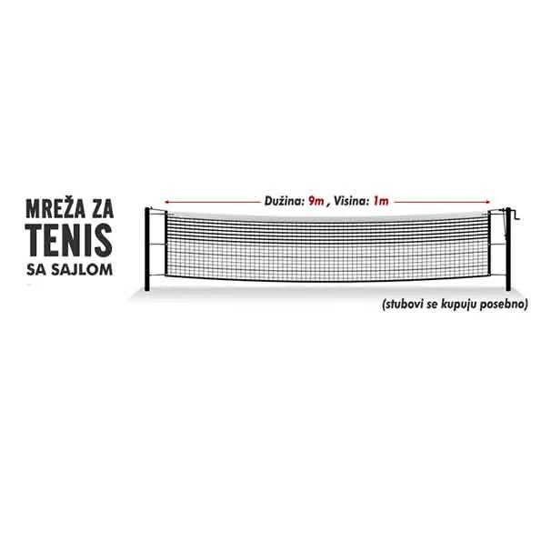 Mreža za tenis sa sajlom visine – 1m