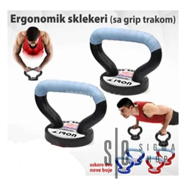 Ergonomik sklekeri (par) sa grip trakom na rukohvatu