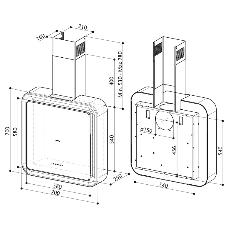 Faber dekorativni aspirator PYANA NAUTILUS WH A70