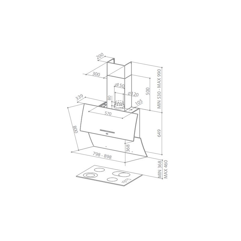 Faber dekorativni aspirator MIRROR BRS WH X/V A80 LOGIC