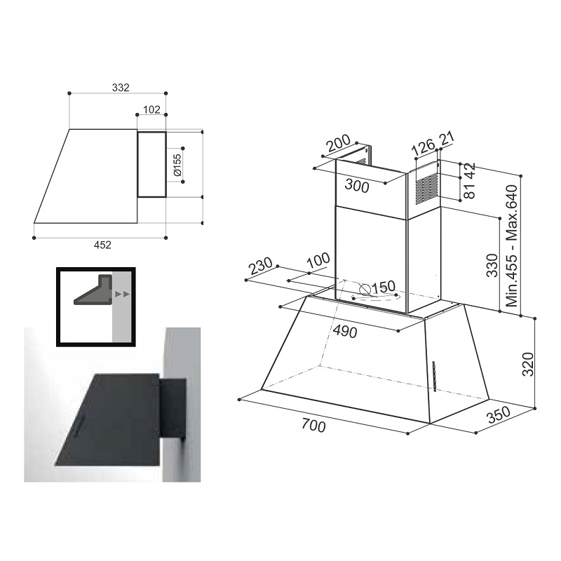 Faber rustični aspirator CHLOÉ EV8+ CG MATT A70