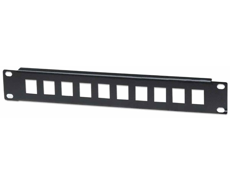 10″ Rackmount Blank Patch Panel 10 Port 1U crni