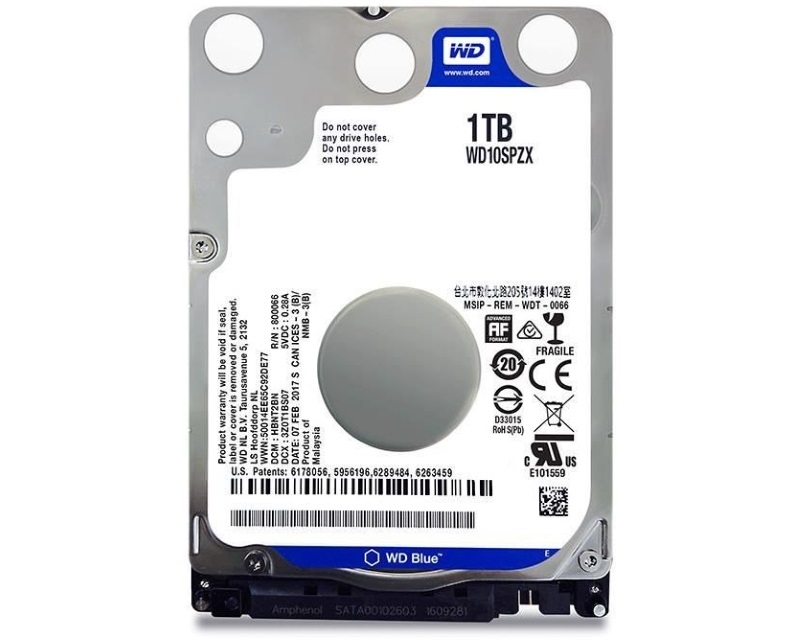 1TB 2.5″ SATA III 128MB 5.400 WD10SPZX Blue