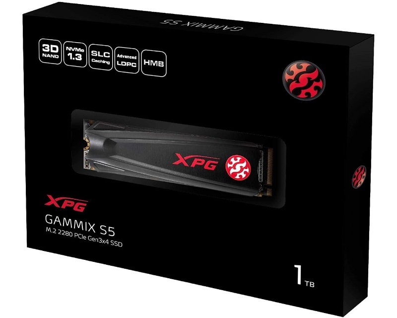 1TB M.2 PCIe Gen3 x4 XPG GAMMIX S5 AGAMMIXS5-1TT-C SSD