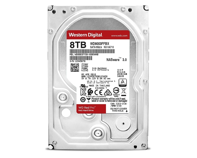 8TB 3.5″ SATA III 256MB 7.200rpm WD8003FFBX Red Pro