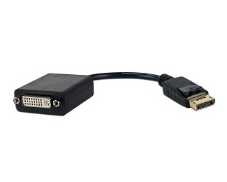 Adapter – konvertor DisplayPort (M) to DVI-I (F) crni
