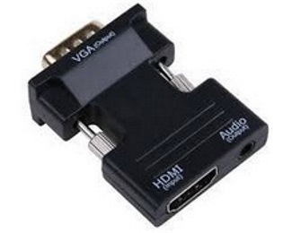 Adapter – konvertor HDMI (F) – VGA (M) plug in crni