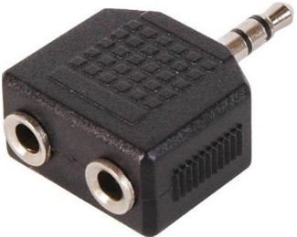 Adapter audio 3.5mm (M) – 2×3.5mm (F) crni