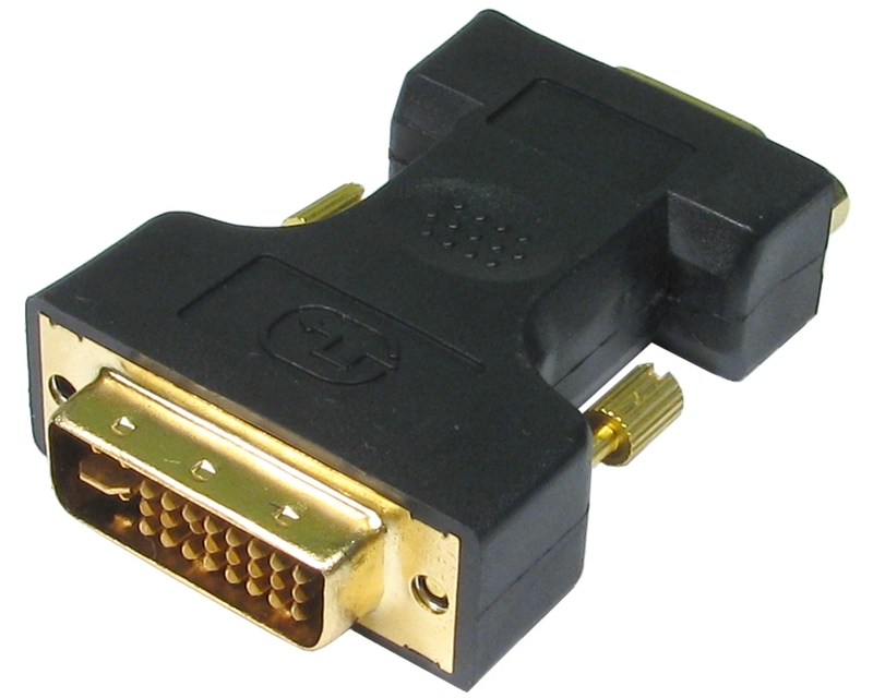 Adapter DVI-I (M) – VGA (F) crni