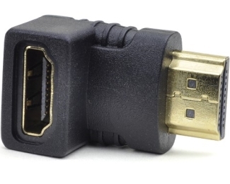 Adapter HDMI (M) – HDMI (F) crni ugaoni