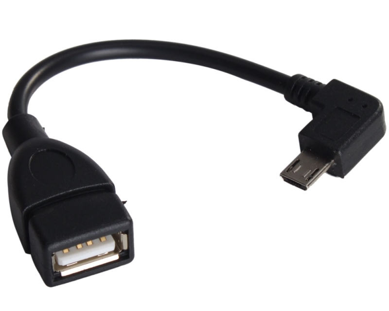 Adapter USB 2.0 (F) to USB Micro (M) – OTG pod uglom 10cm crni