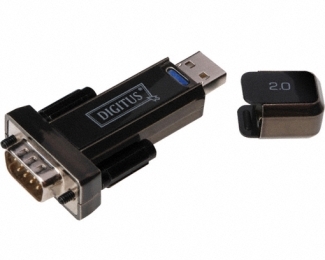 Adapter USB 2.0 tip A (M) – Serijski port (RS-232) 9pin (M) crni DA-70156