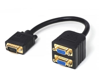 Adapter VGA – VGA M/2F (spliter) crni