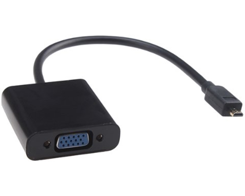 Adapter-konvertor Micro HDMI (M) – VGA (F) crni