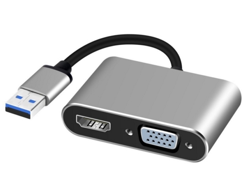 Adapter-konvertor USB 3.0 na HDMI+VGA