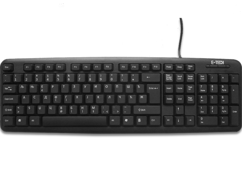 E-5050 USB YU crna tastatura (CYR)