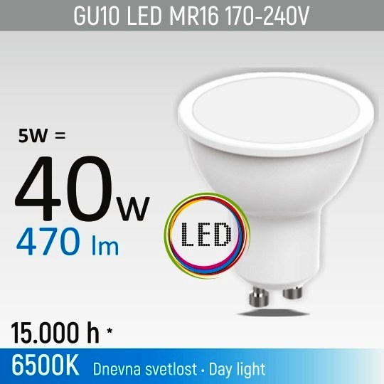 LED sijalica 5W GU10 hladno bela 6500K