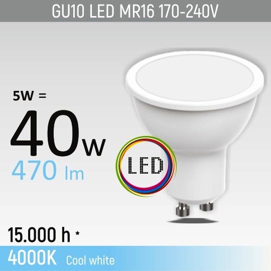LED sijalica 5W GU10 bela 4000K