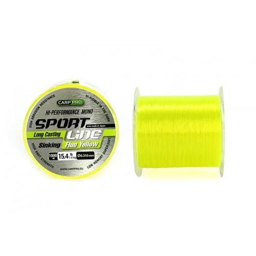 Carp Pro SPORT LONG CAST LINE FLUO YELLOW 1000m 0.28mm