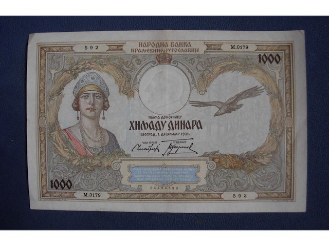 1000 DINARA 1931