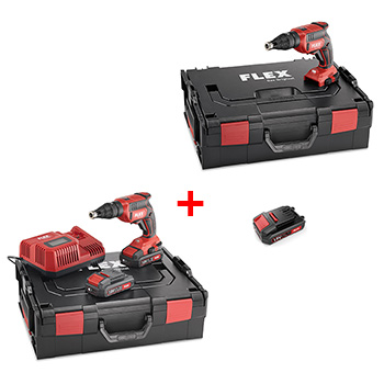 Flex®2x zavrtač/šrauber + punjač + 3x baterija + 2x kofer