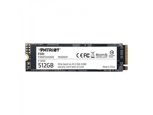 SSD M.2 NVMe 512GB Patriot P300 1700MBs/1100MBs P300P512GM28