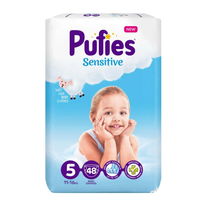 Pufies pelene za bebe Sensitive 5, 48kom