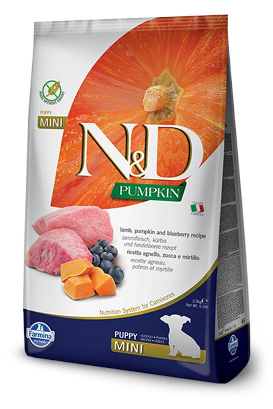 N&D Pumpkin Dog Puppy Mini Lamb&Bluberry 2.5KG