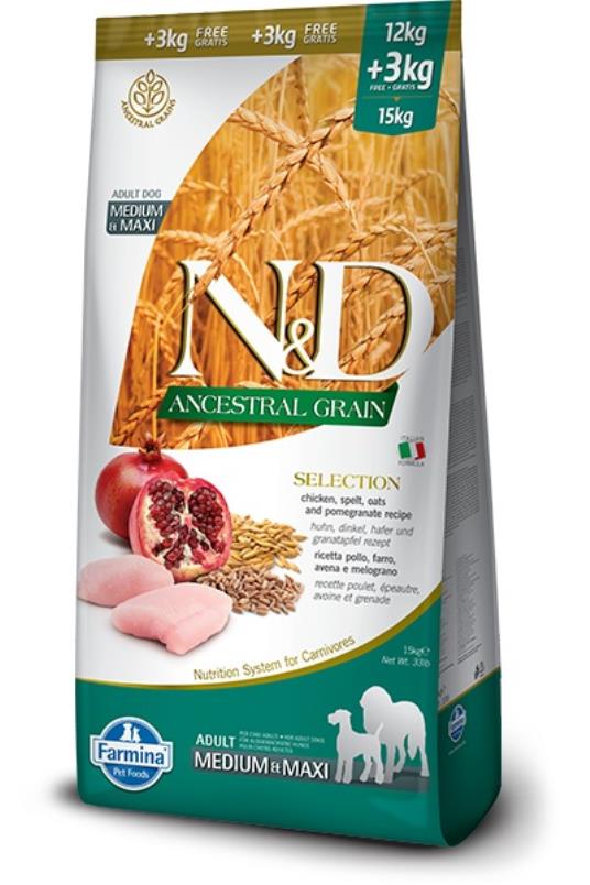 N&D Selection Dog Adult M&L Chicken&Pomegranate 15KG